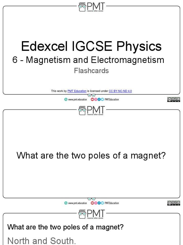 IGCSE Physics: Magnetism Flashcards | PDF | Electromagnetic Induction ...