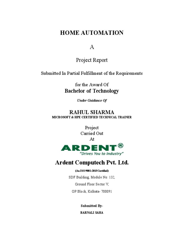 Home Automation Project Report | PDF | Software Testing | Smartphone