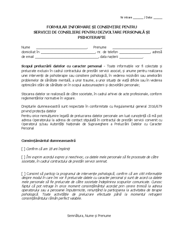 Formular GDPR Cabinet | PDF