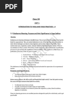 Physical Education Class 12 Chapter 3 Notes | PDF | Abdomen | Asana