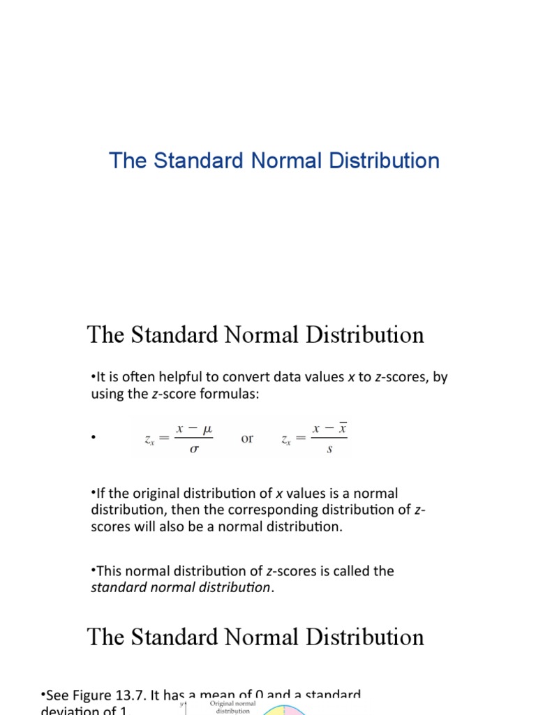 The Standard Normal Distribution | PDF | Standard Score | Normal ...