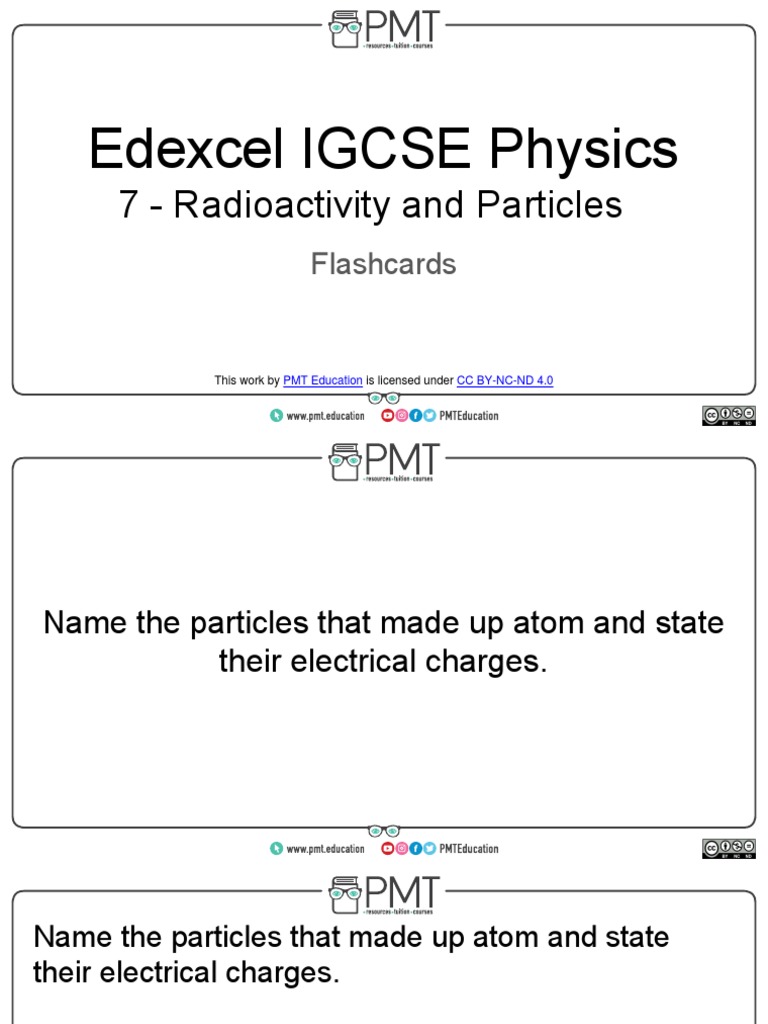IGCSE Physics: Radioactivity Flashcards | PDF | Ionizing Radiation | Radioactive Decay