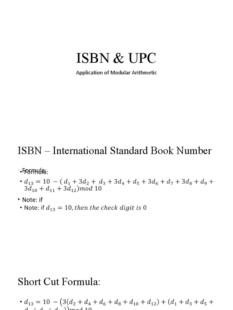 ISBN & UPC Check Digit Guide | PDF