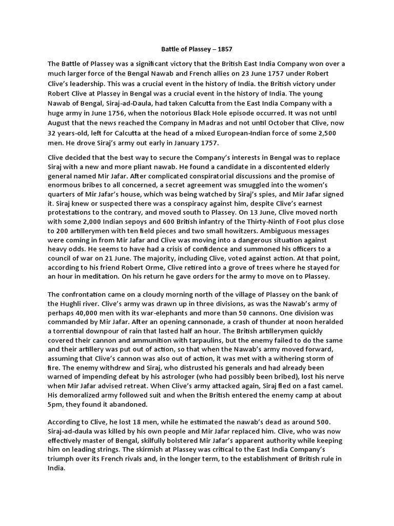 Battle of Plassey | PDF | Military Operations | Military