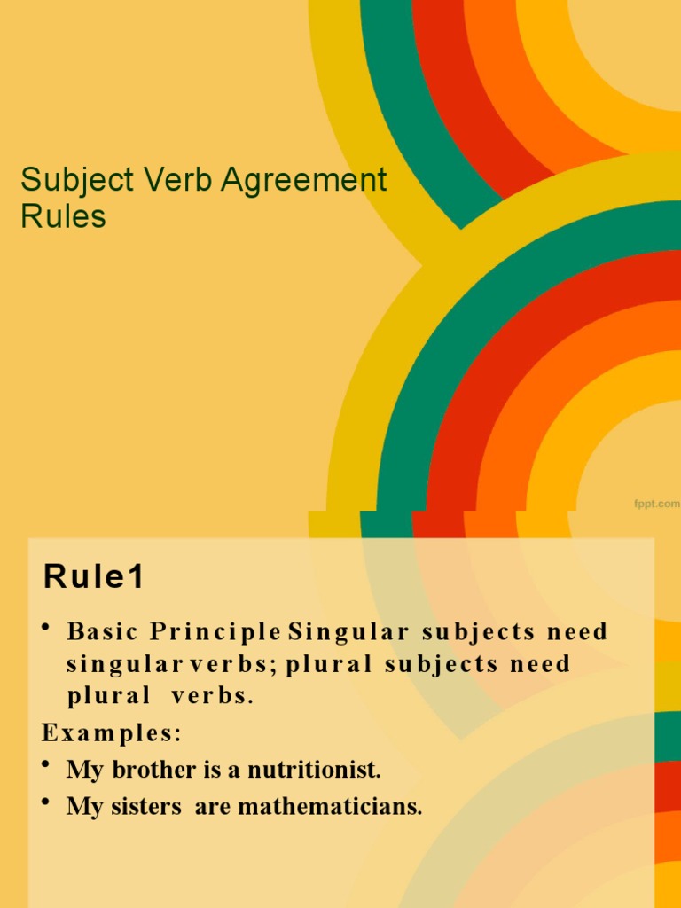 Subject Verb Agreement Rules | PDF | Grammatical Number | Plural