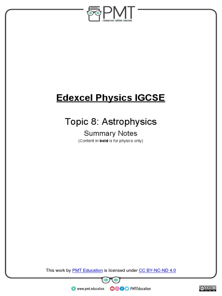 IGCSE Astrophysics Summary | PDF | Stars | Orbit