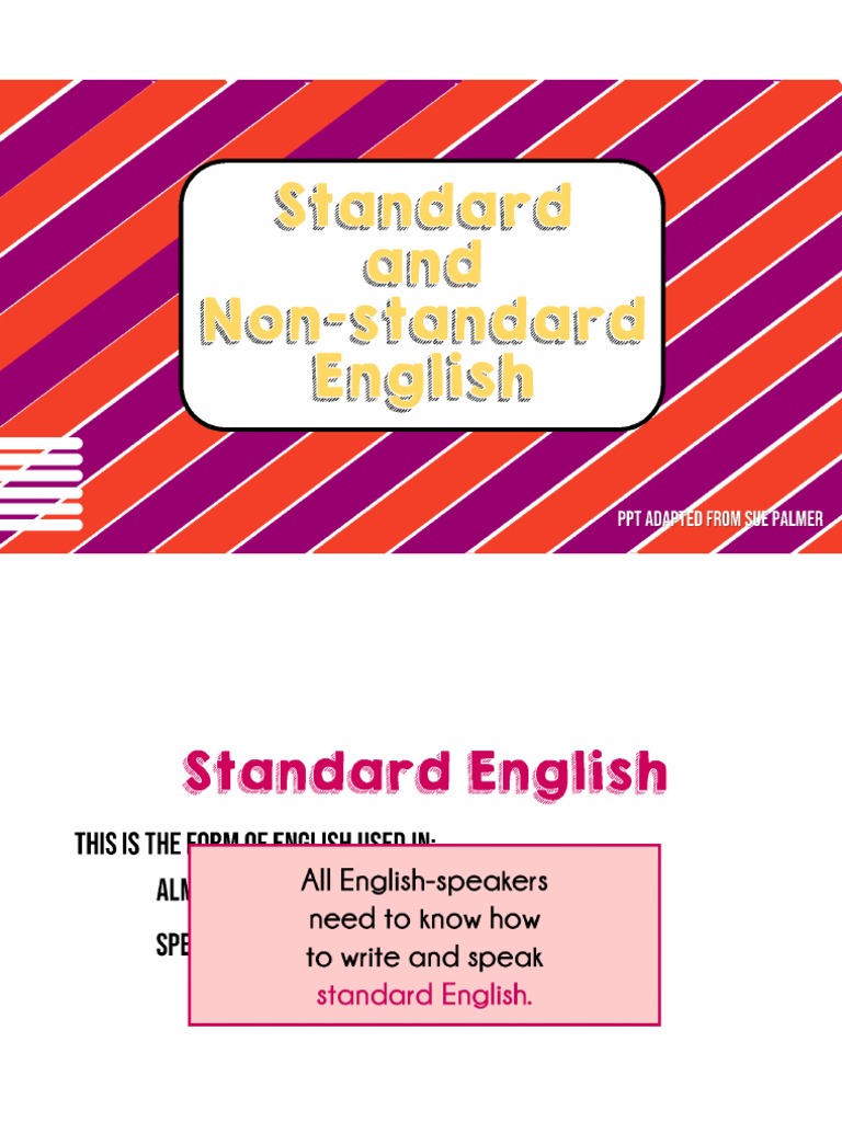Standard and Non Standard English | PDF
