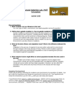 Natural Selection Simulation Inquiry | PDF | Rabbit | Fur