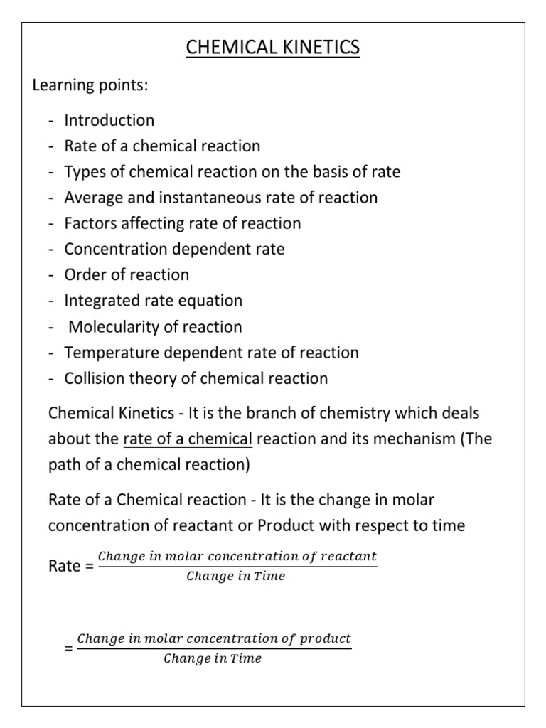 Chemical Kinetics-3 | PDF | Reaction Rate | Stoichiometry