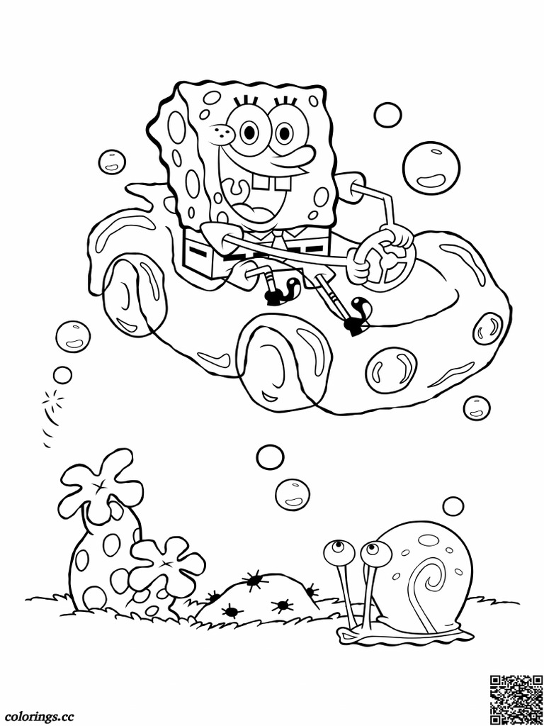 Spongebob And Gary Coloring Pages How To Draw Gary The Snail From