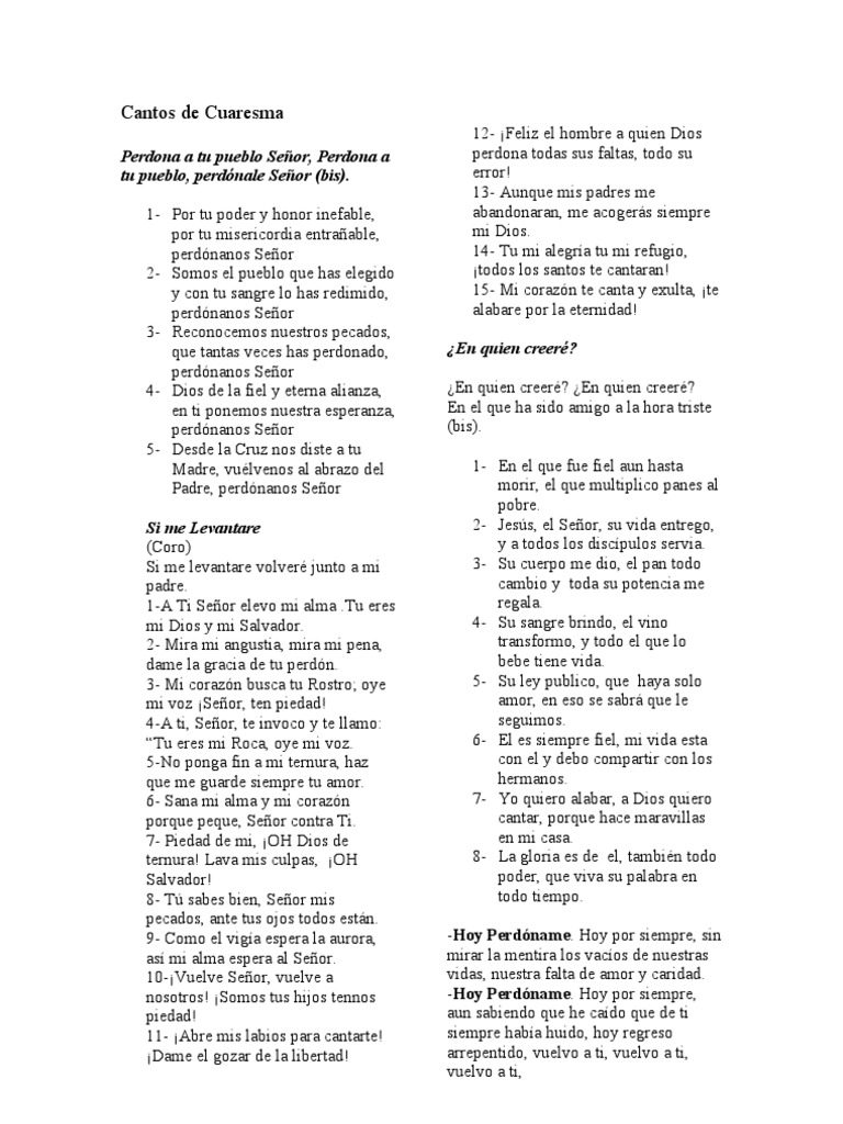 Cantos de Cuaresma | PDF | Pecado | Amor