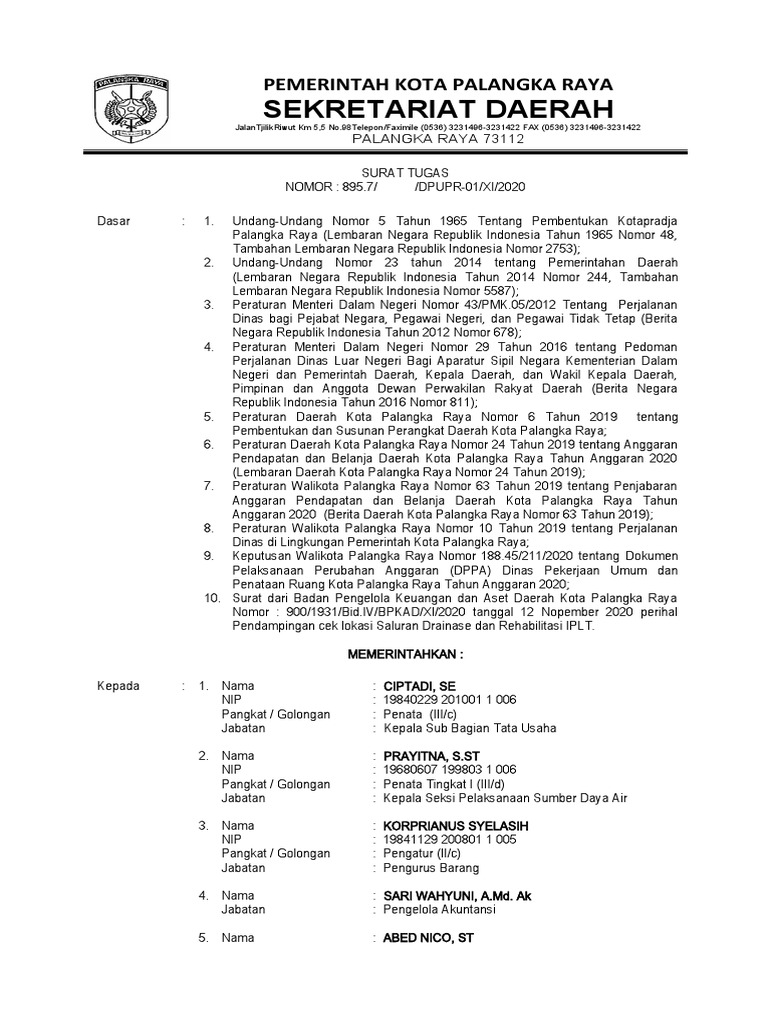 Surat Tugas Cek Fisik Hibah | PDF