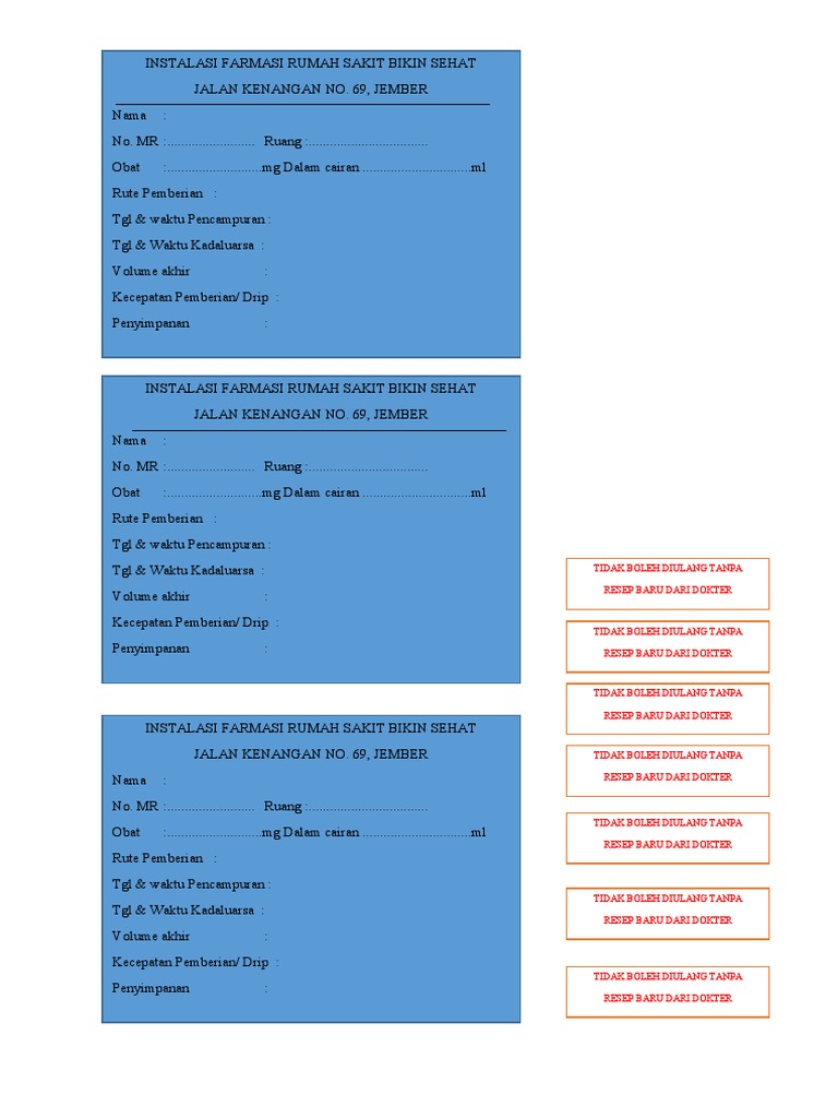 Etiket Injeksi Steril | PDF