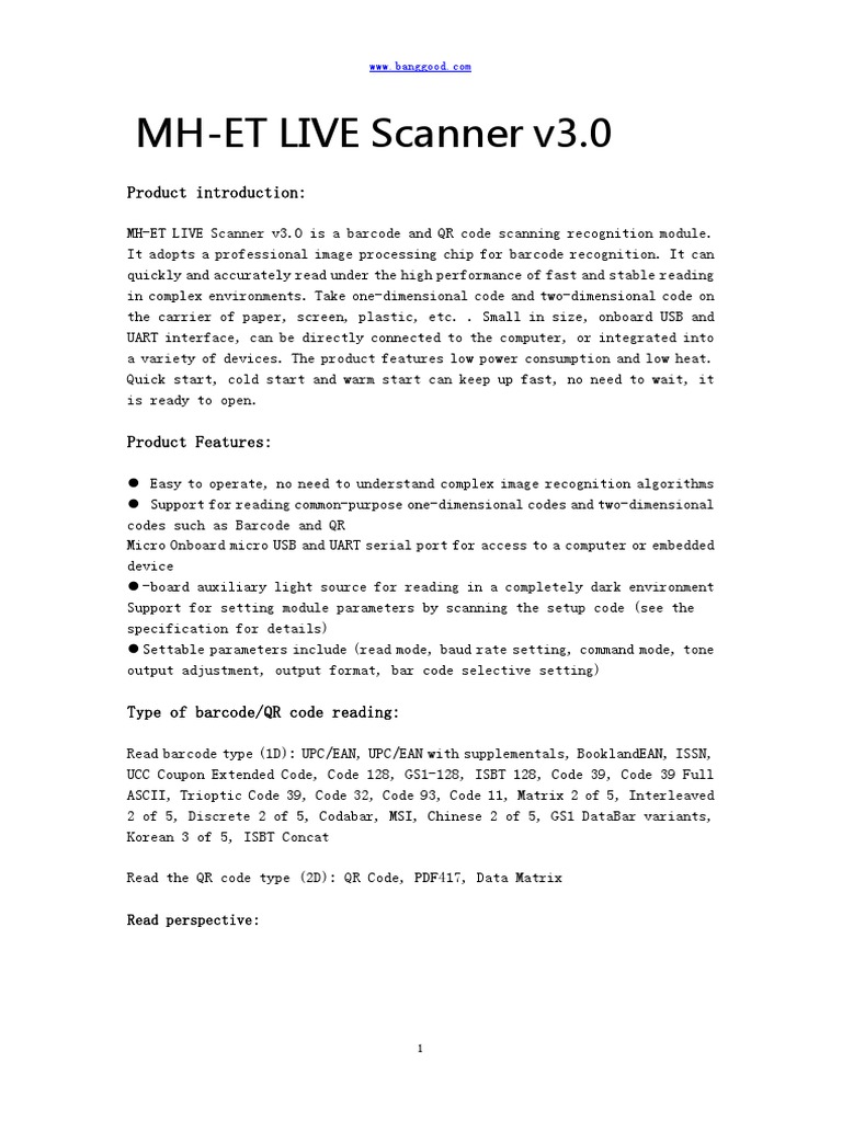 Scanner v3 Manual | PDF | Barcode | Qr Code