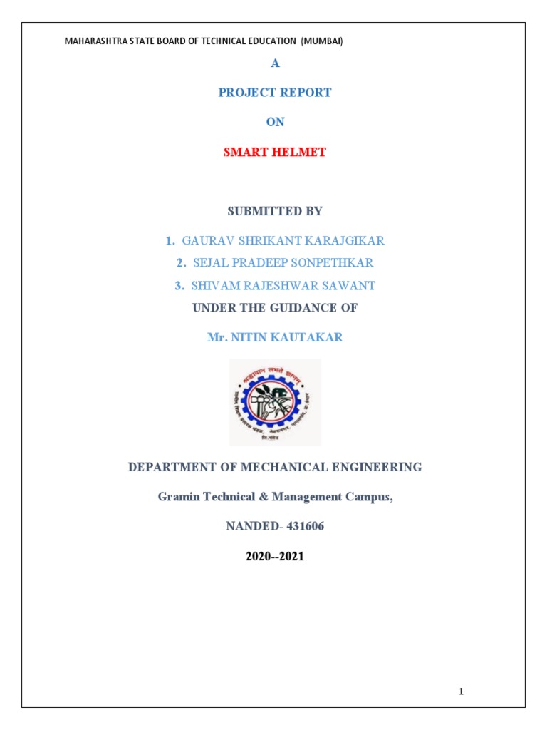Smart Helmet Project Report | PDF | Radio | Printed Circuit Board