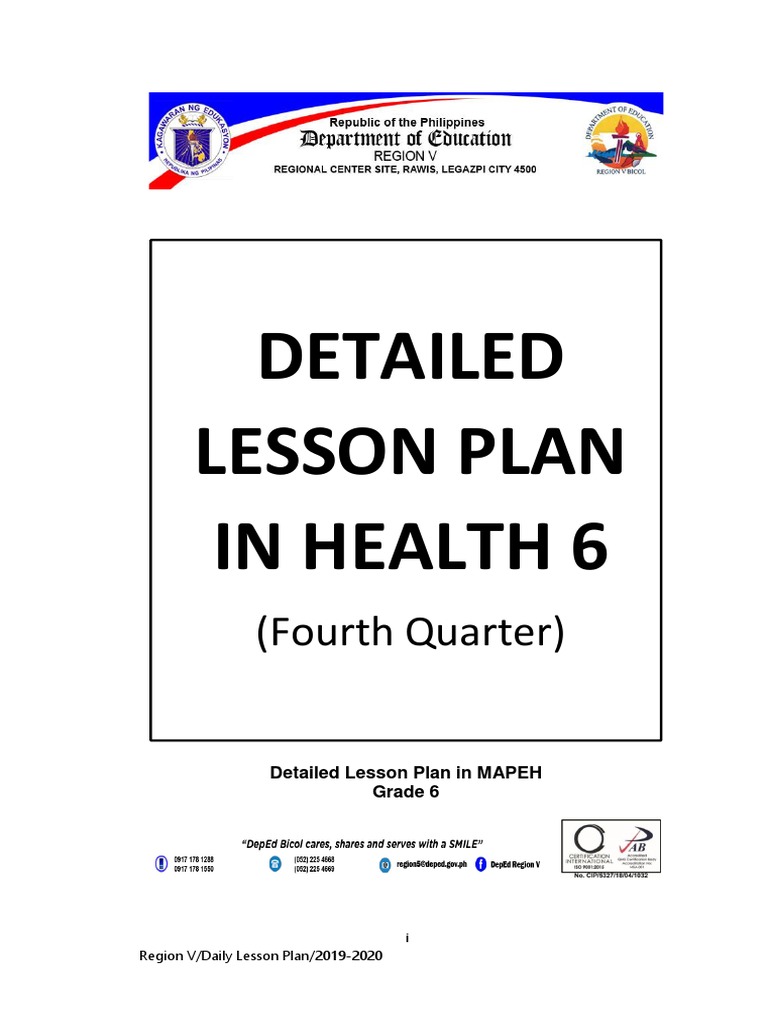 Detailed Lesson Plan in Health 6: (Fourth Quarter) | PDF
