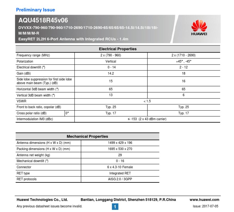 ANT-AQU4518R45v06 Datasheet | PDF