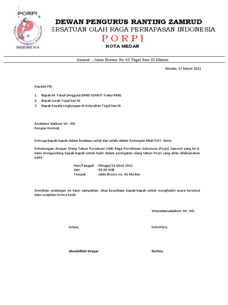 Undangan Porpi | PDF