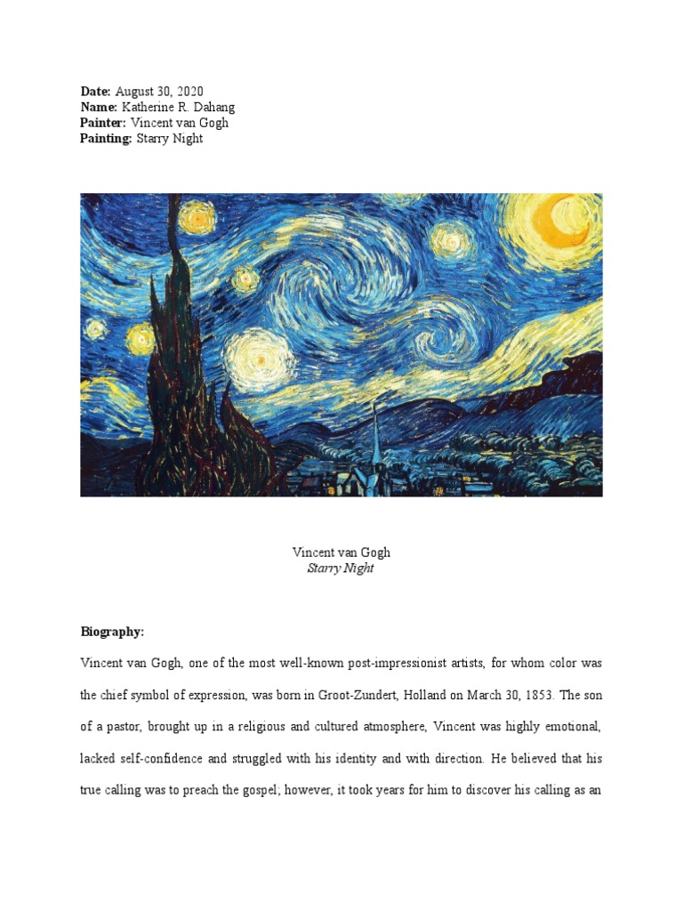 Art Critique | PDF | Vincent Van Gogh | Color