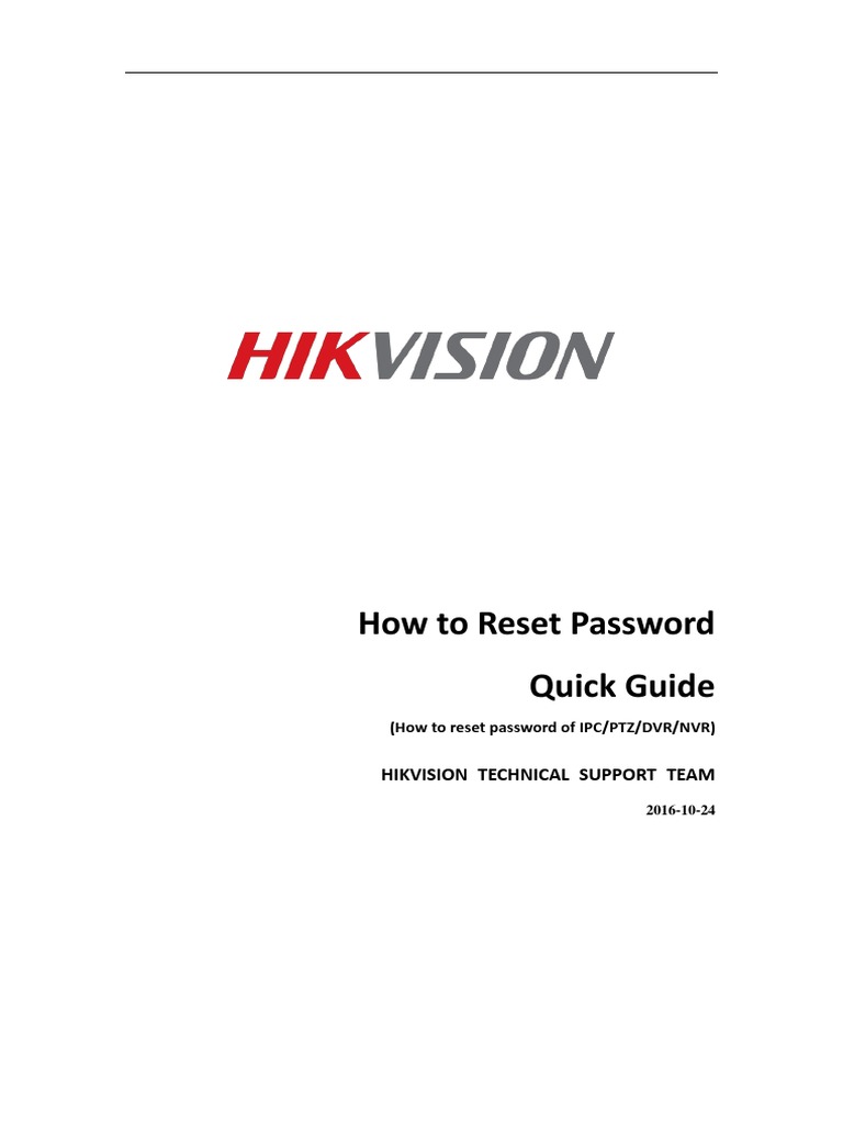 How To Reset Password of Hikvision Device 20161111-New | PDF | Password ...