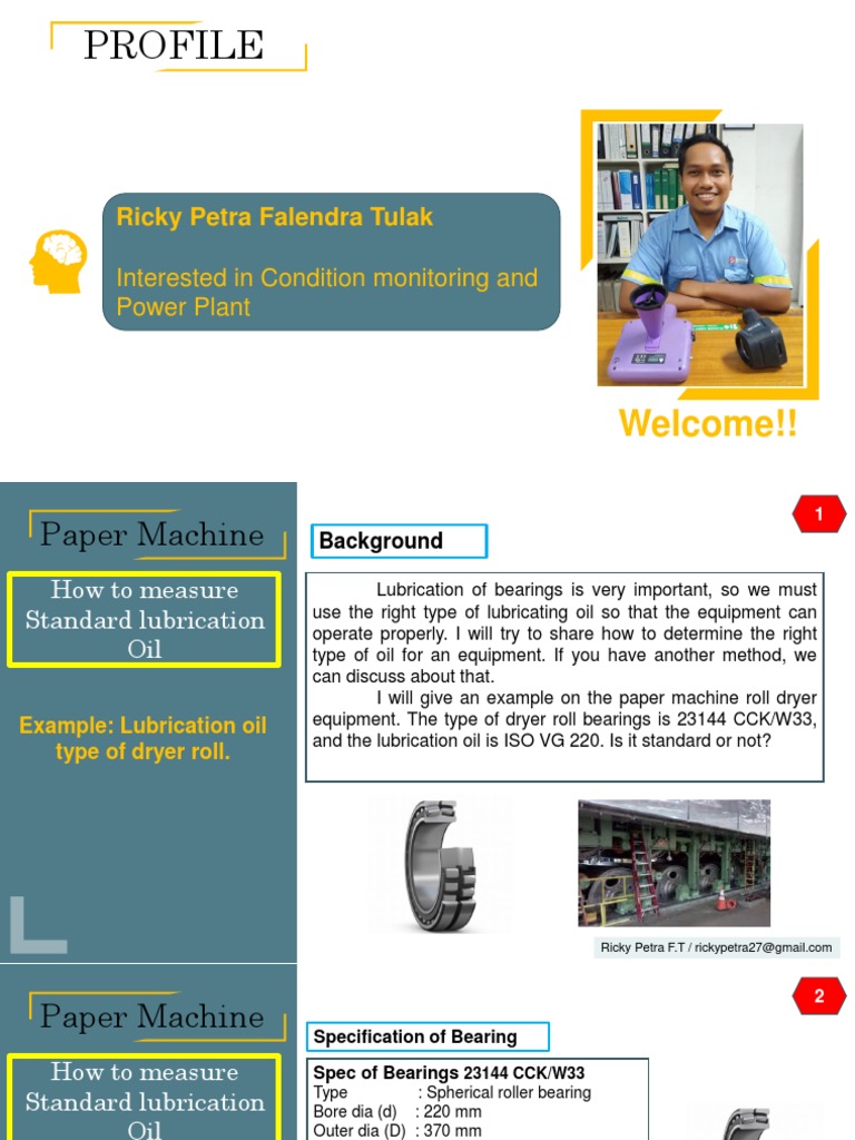 Standard Lubrication Oil (On Paper Machine) | PDF | Bearing (Mechanical ...