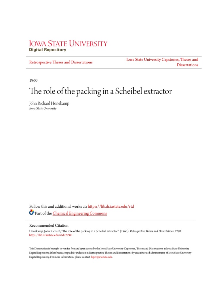 The Role of The Packing in A Scheibel Extractor | PDF | Flow ...