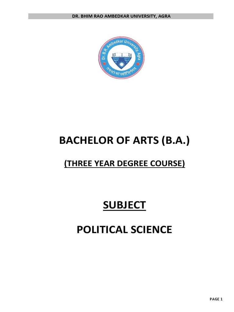 DBRAU BA Political Science Syllabus | PDF | Constitution | Political ...