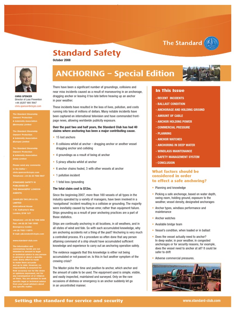 Safe Anchoring Practices and Risks | PDF | Anchor | Water Transport