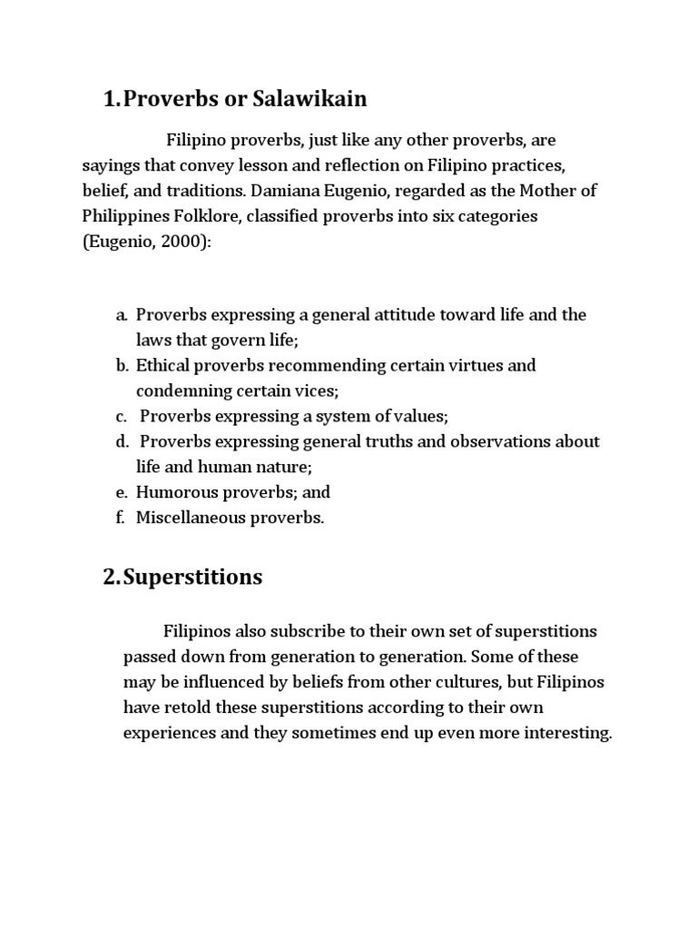 Exploring the Richness of Filipino Culture Through Proverbs ...