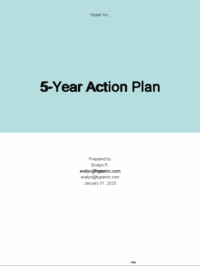 5 Year Action Plan Template PDF