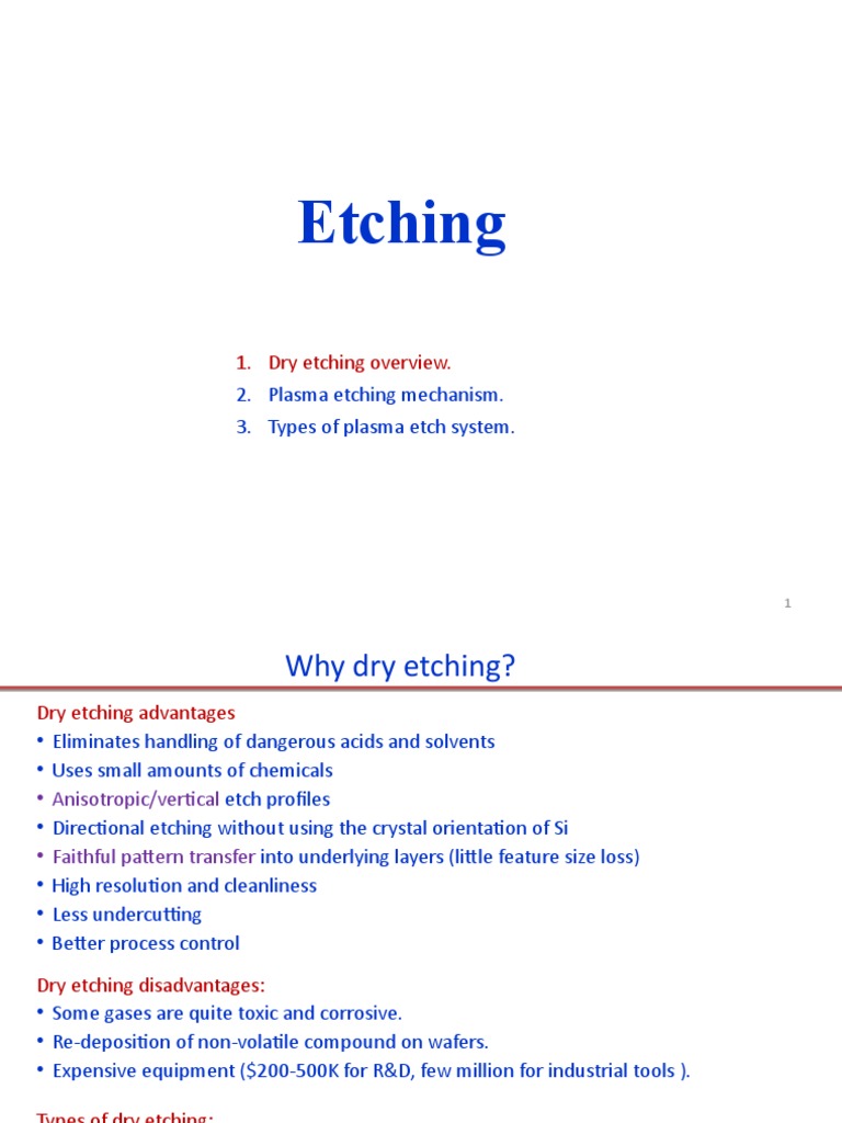 6 Etching - Ii | PDF | Sputtering | Microelectromechanical Systems
