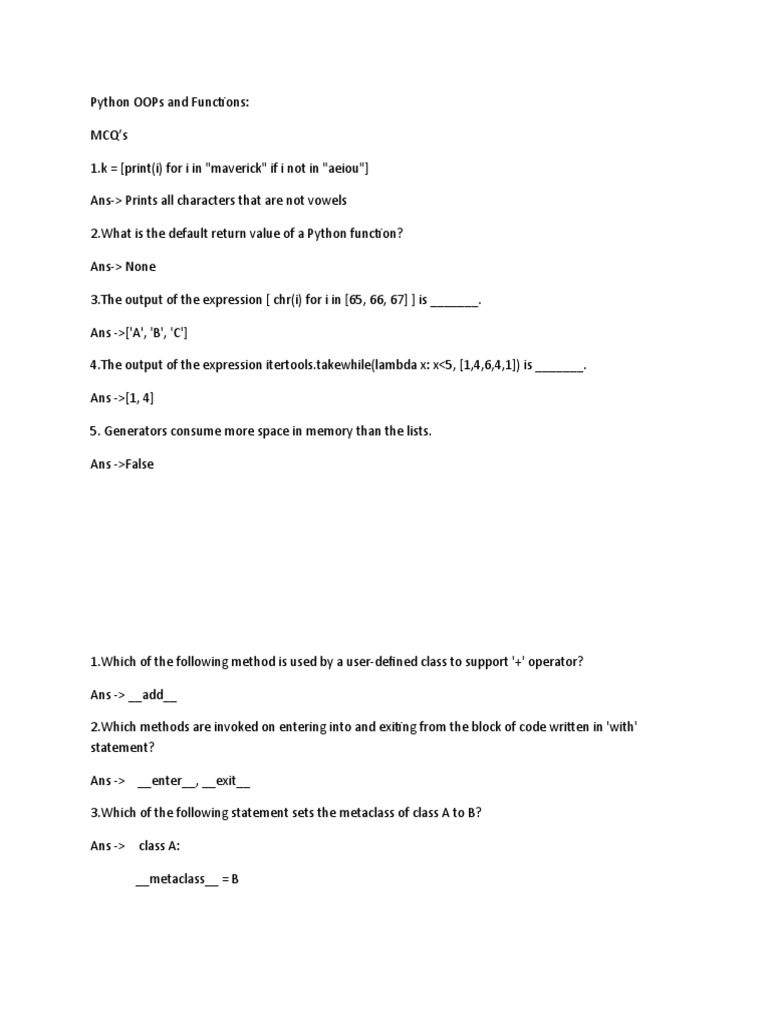 Python OOPs and Functions | PDF | Anonymous Function | Computer Programming