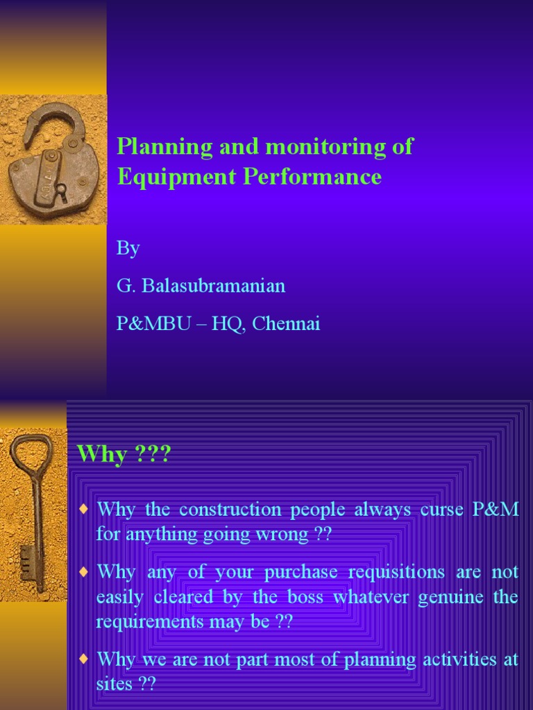 Planning and Control of Eqpt performance-GBS | PDF | Business | Science