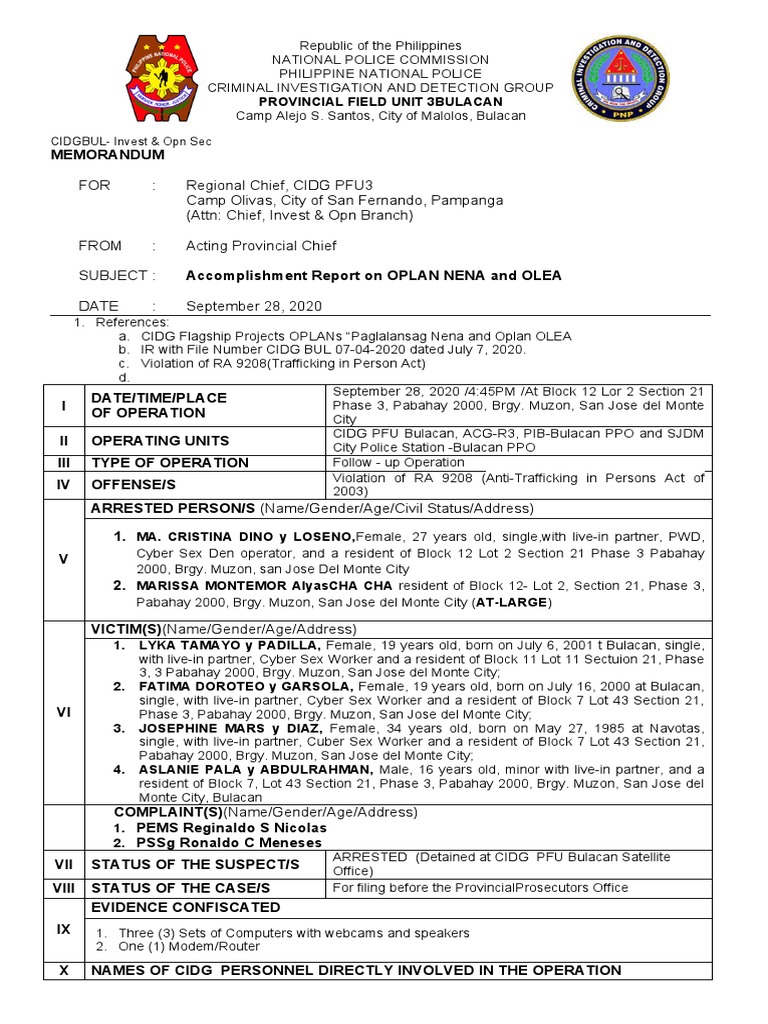 Spot Report Ra 9208 & Ra 8484 | PDF | Justice | Crime & Violence