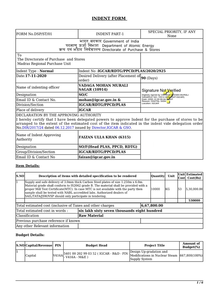 Tender Doc For Indenting 3mm Thick CS Plate | PDF | Value Added Tax ...