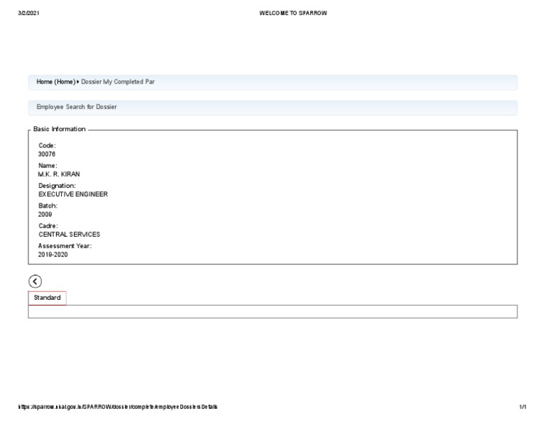 Home (Home) : Dossier My Completed Par | PDF