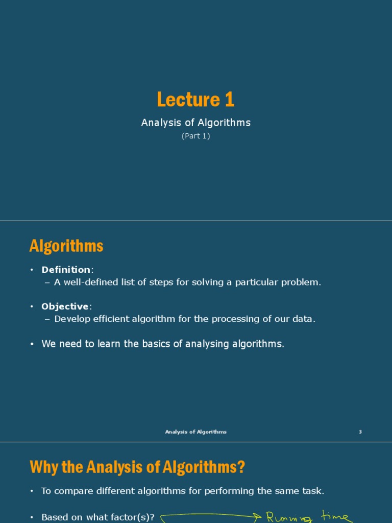 Lec - 1 - Analysis of Algorithms (Part 1) | PDF | Mathematical Analysis ... Lec - 1 - Analysis of Algorithms (Part 1) | PDF | Mathematical Analysis ...