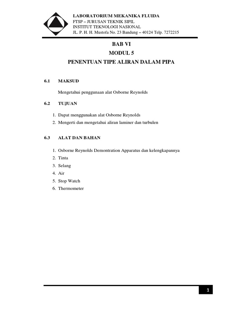 Penentuan Tipe Aliran Pipa | PDF