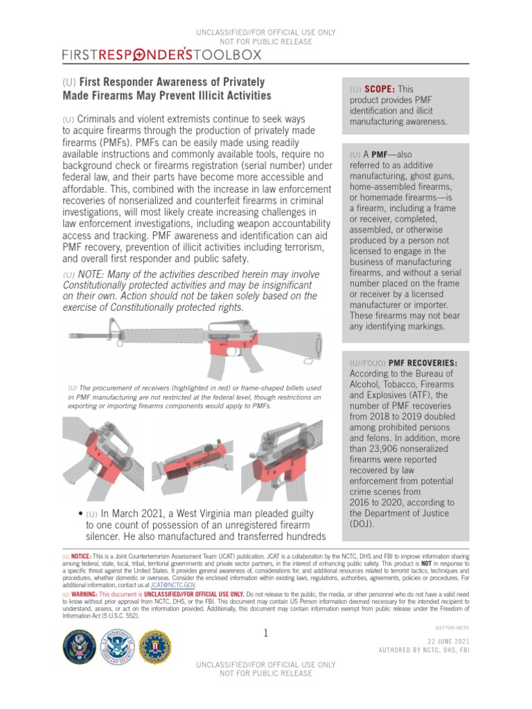 Privately Made Firearms | PDF | Bureau Of Alcohol | National Security