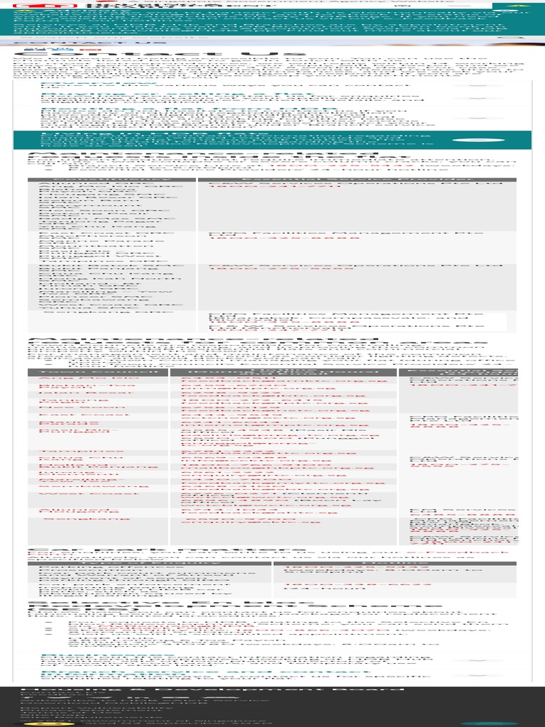 Contact Us - Housing & Development Board (HDB) | PDF | Government ...