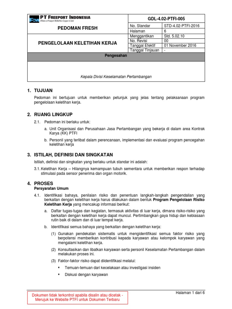 GDL 4.02 PTFI 005 Idn | PDF