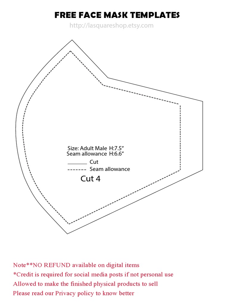 Face Mask PDF Template | PDF | Seam (Sewing) | Sewing