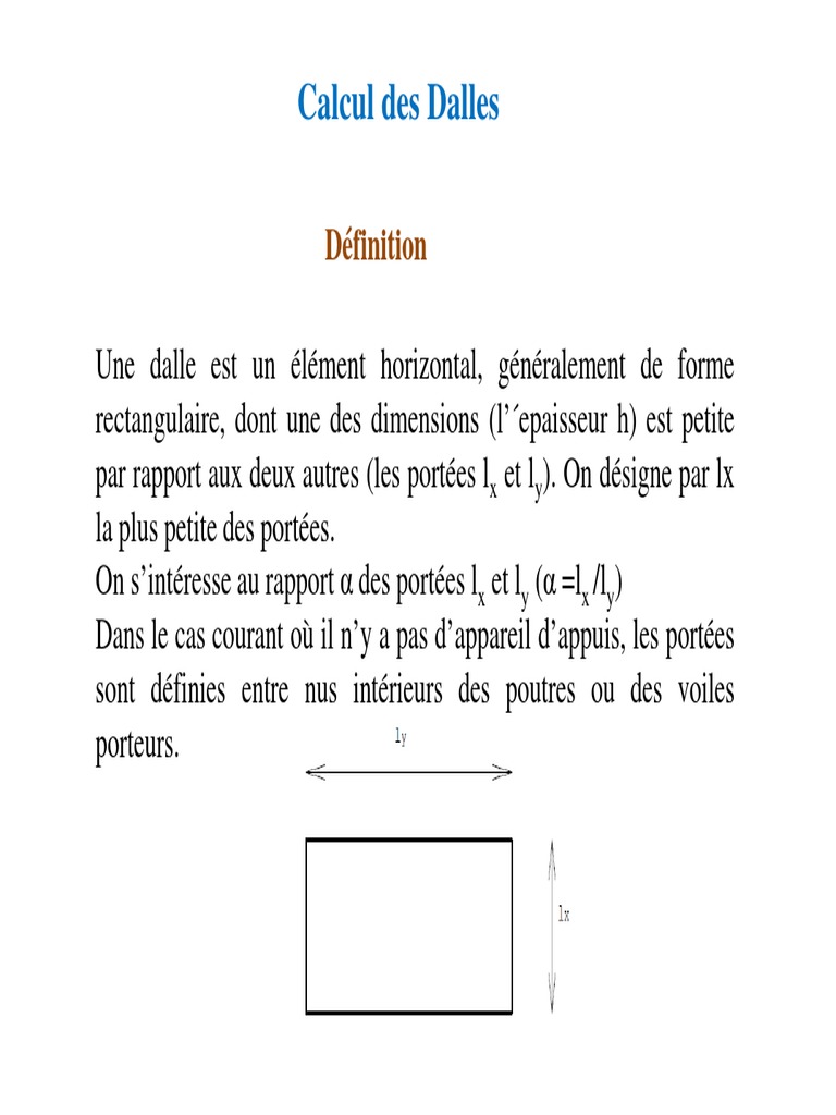 Calcul Des Dalles | PDF | Flexion (matériau) | Ingénierie mécanique