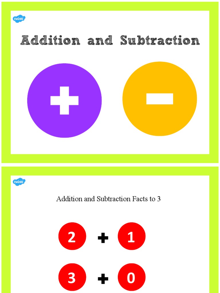 Addition and Subtraction to 3 Facts | PDF
