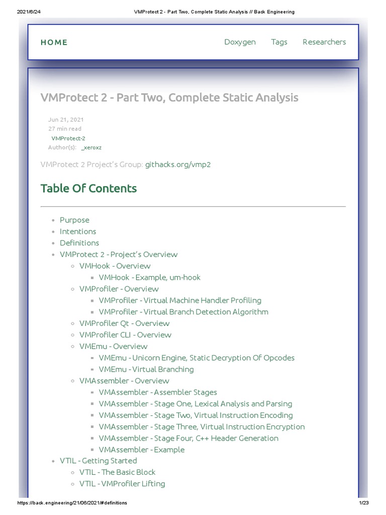VMProtect 2 - Part Two, Complete Static Analysis - Back Engineering | PDF | C++ | Source Code