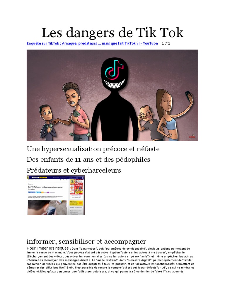 Dangers de TikTok : Arnaques et Prédateurs | PDF