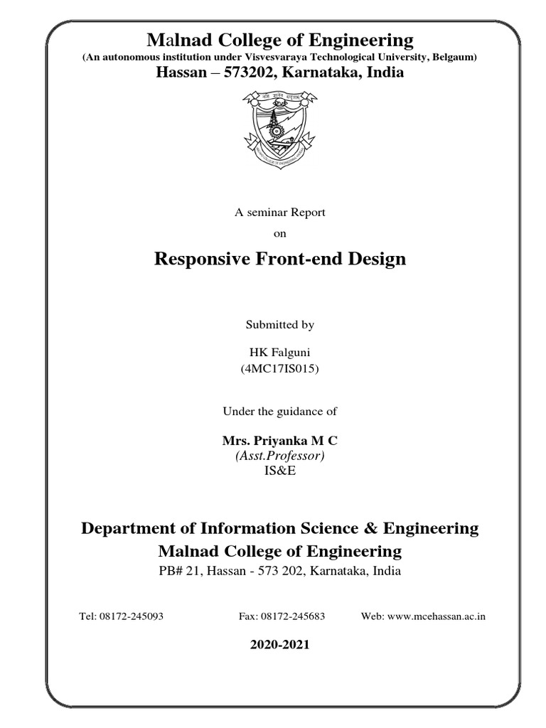 Responsive Front End Design Final | PDF | Page Layout | Responsive Web ...