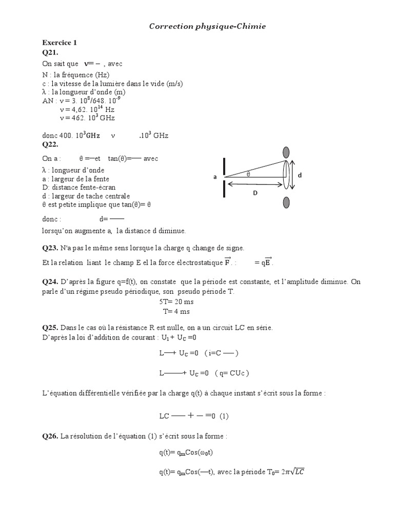 Concours Ensa 2013 Physique Chimie Corrige | PDF | Accélération | Zinc