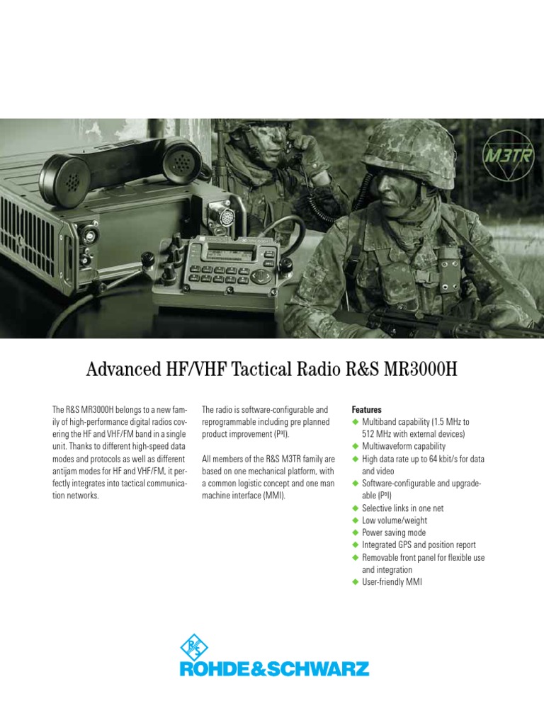 Rohde&Schwarz - MR3000H HF-VHF Tactical Radio - Datasheet | PDF | Very High Frequency | Amplifier