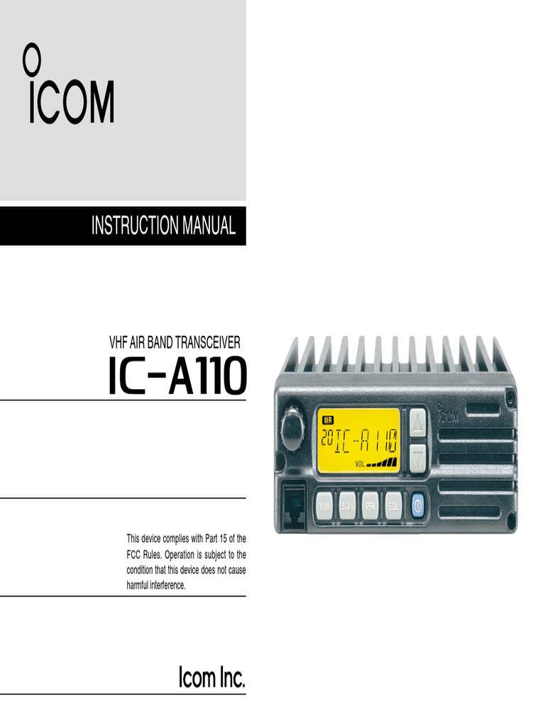 Airband - IC-A110 Instruction Manual | PDF | Distortion | Loudspeaker